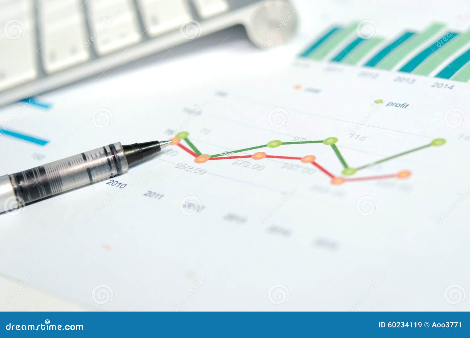 Graphs and pen stock image. Image of chart, success, business - 60234119