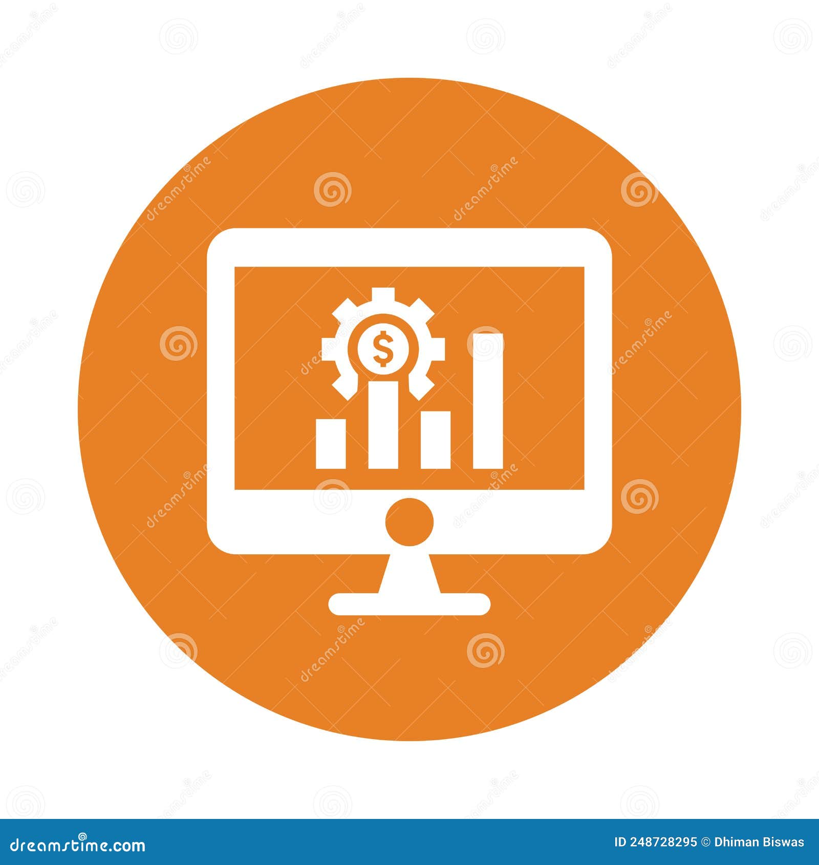 Graphs, Setting, Settings Icon. Orange Color Vector EPS Stock ...