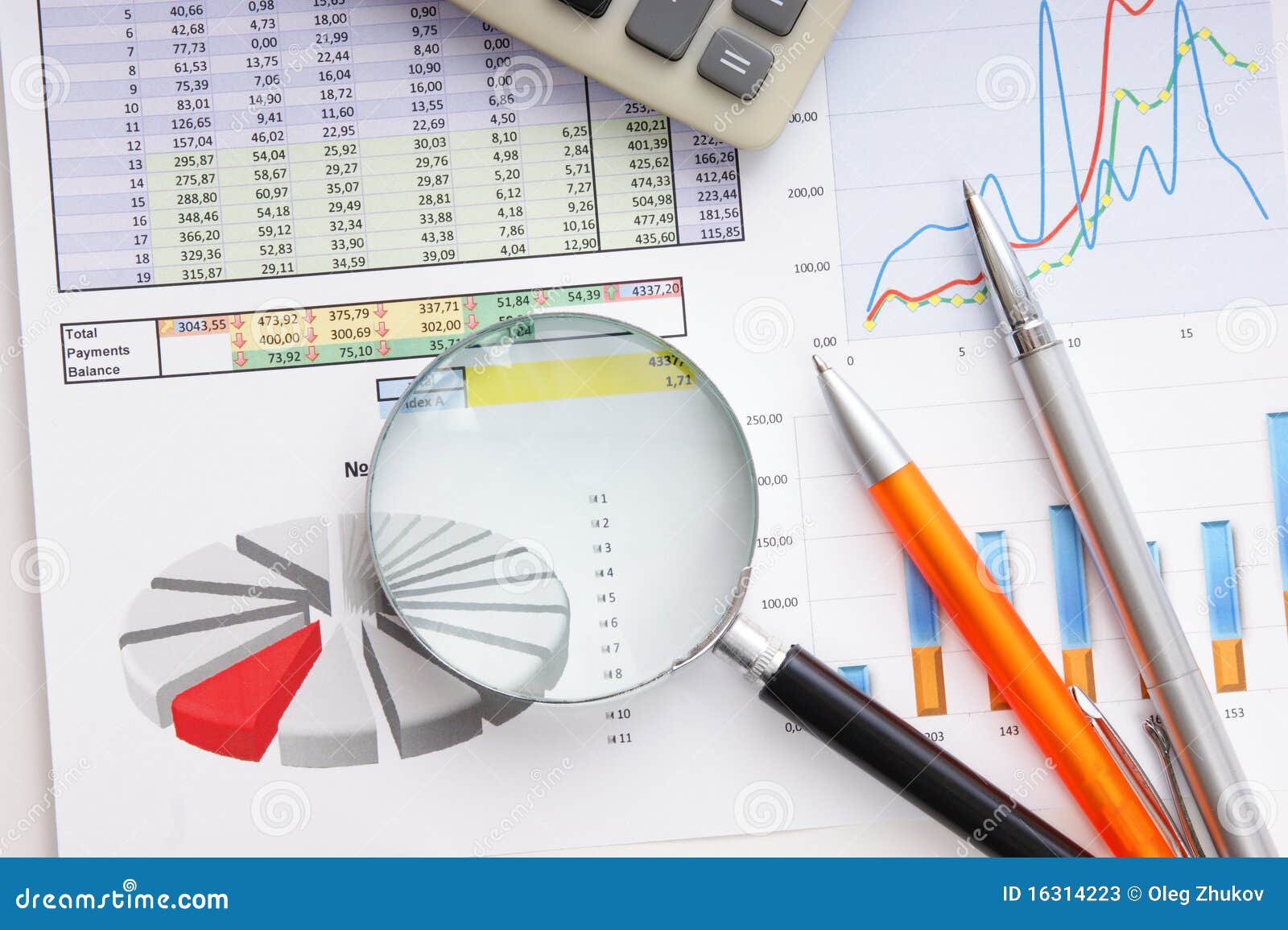 Graphs Tables and Documents Stock Image - Image of loop, production ...