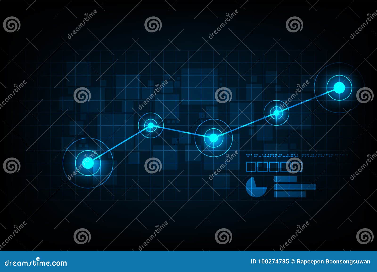 Graphs Used To Represent Data in Digital Form. Stock Vector ...