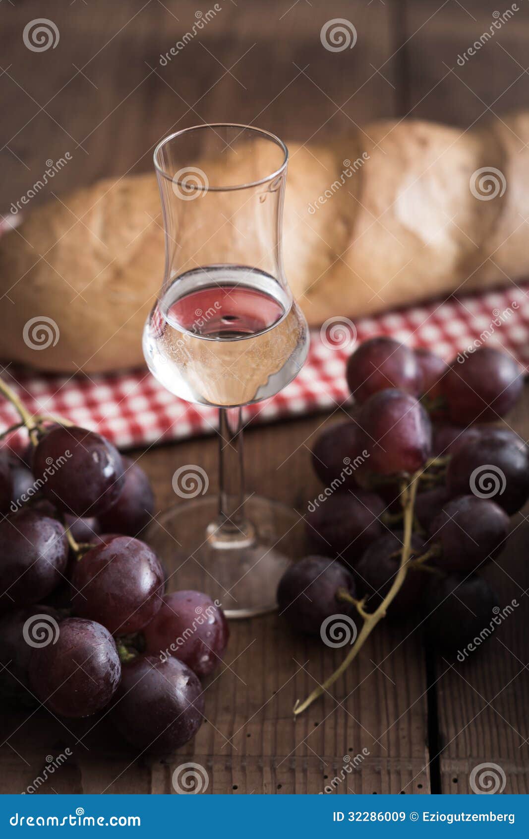 Grappa with Grape and Bread Stock Image - Image of cuisine, gourmet ...
