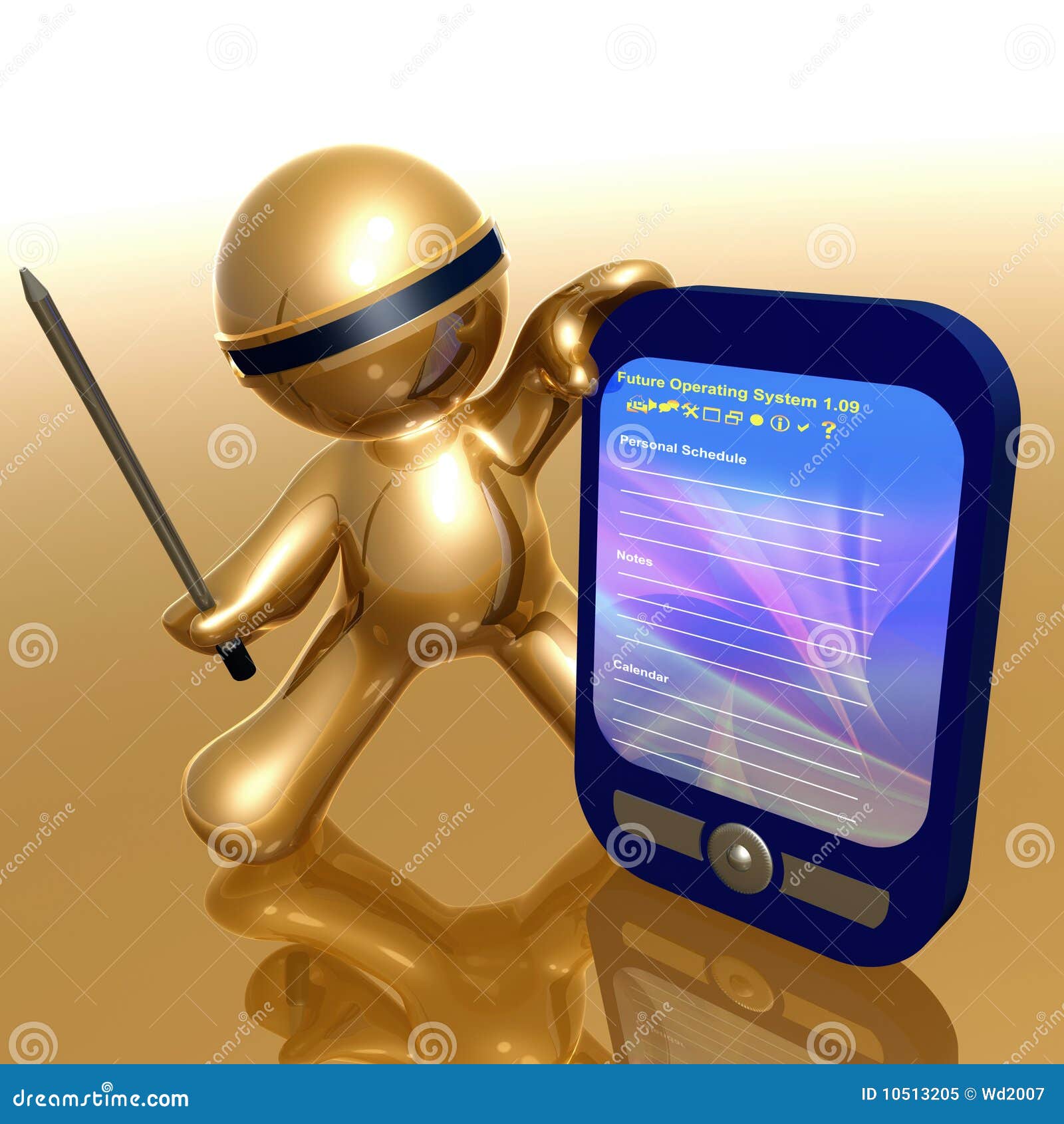 Grappig 3d Pictogram Met Pdagadget Stock Illustratie - Illustration of ...