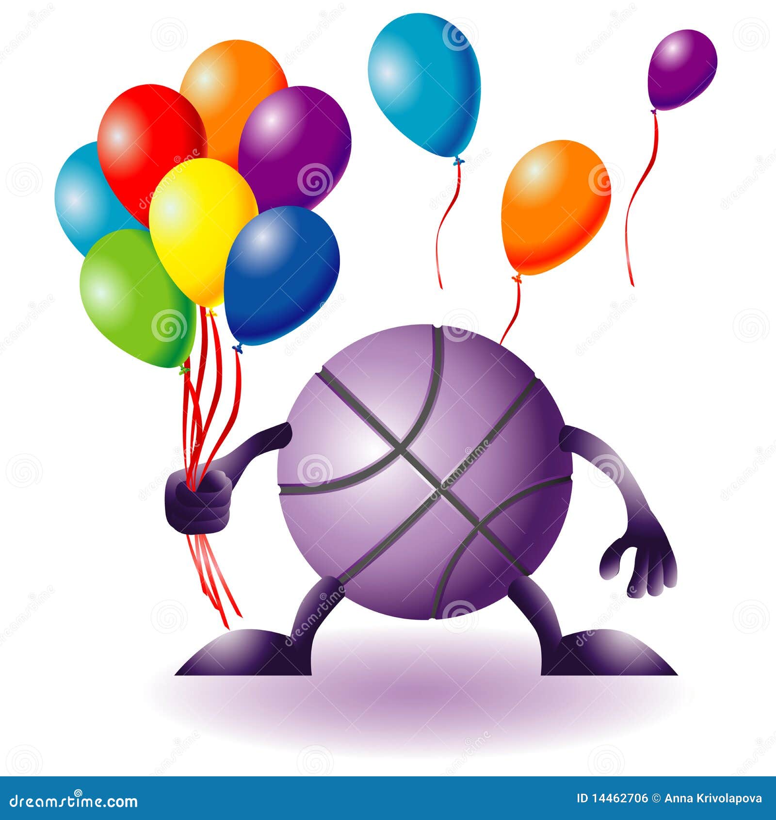 Grappig Basketbal Met Baloons Stock Illustratie - Illustration of ...