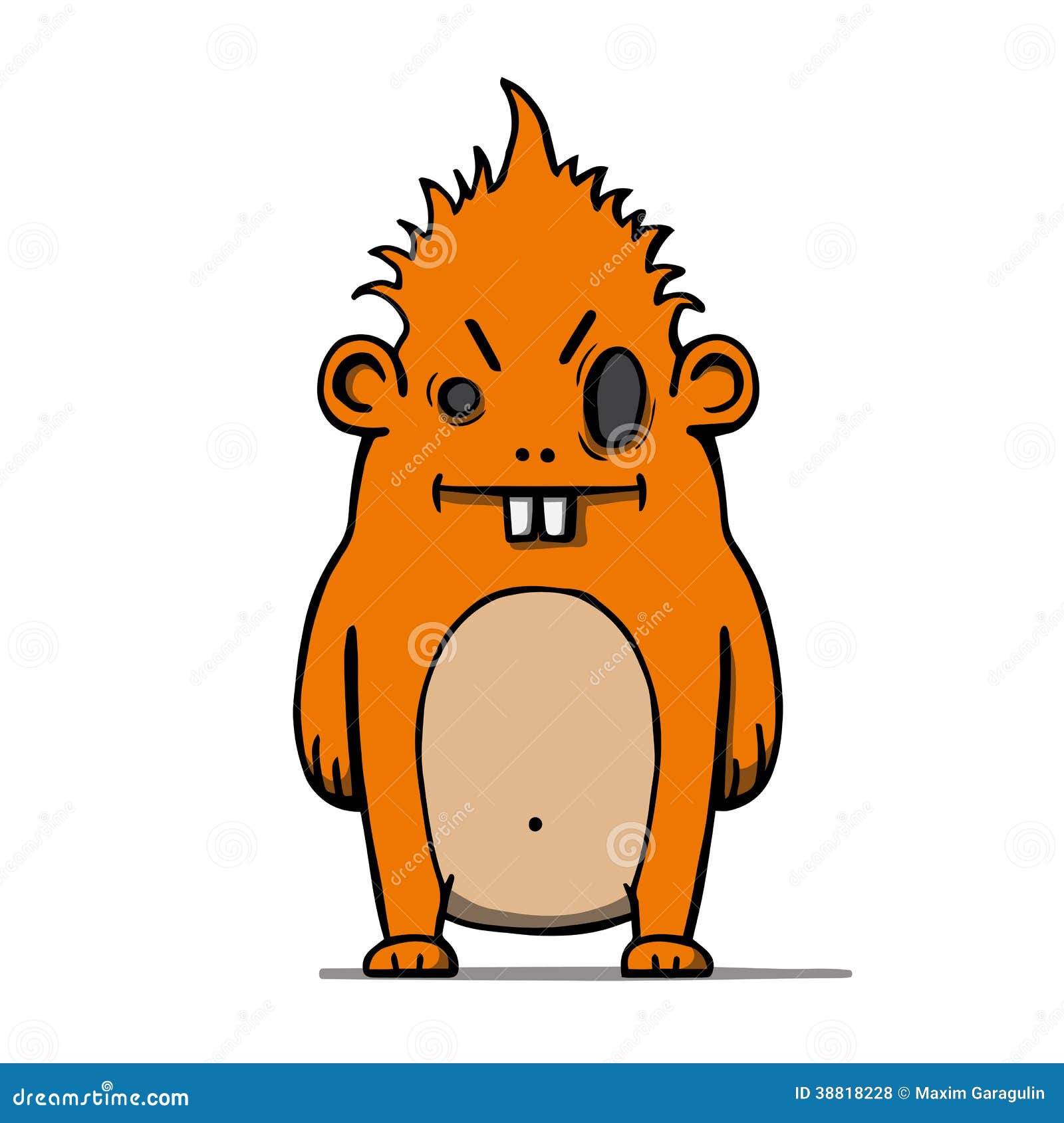 Grappig Boos Beeldverhaal Harig Monster Vector Illustratie Stock ...