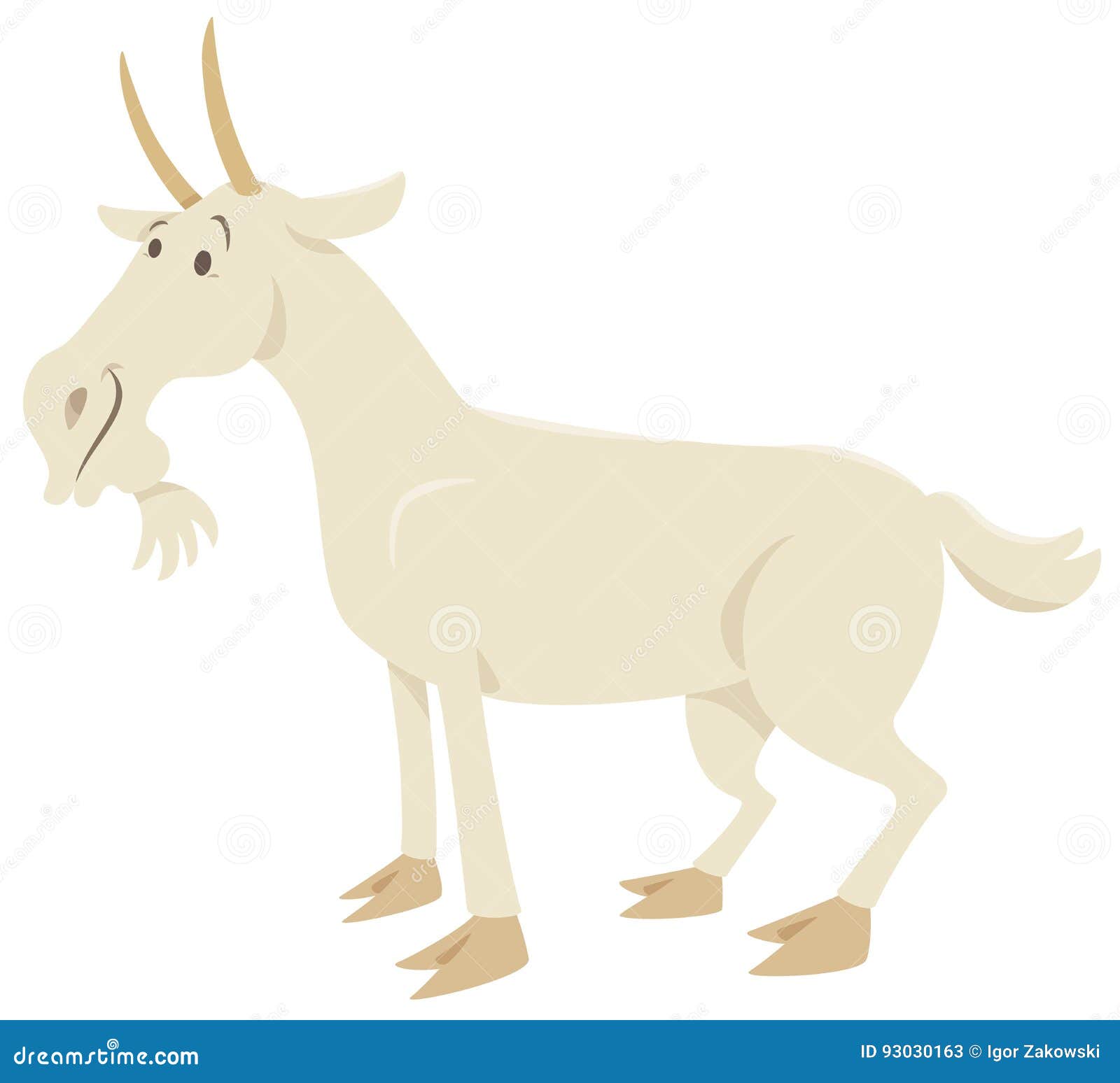 Grappig Geit Dierlijk Karakter Vector Illustratie - Illustration of ...