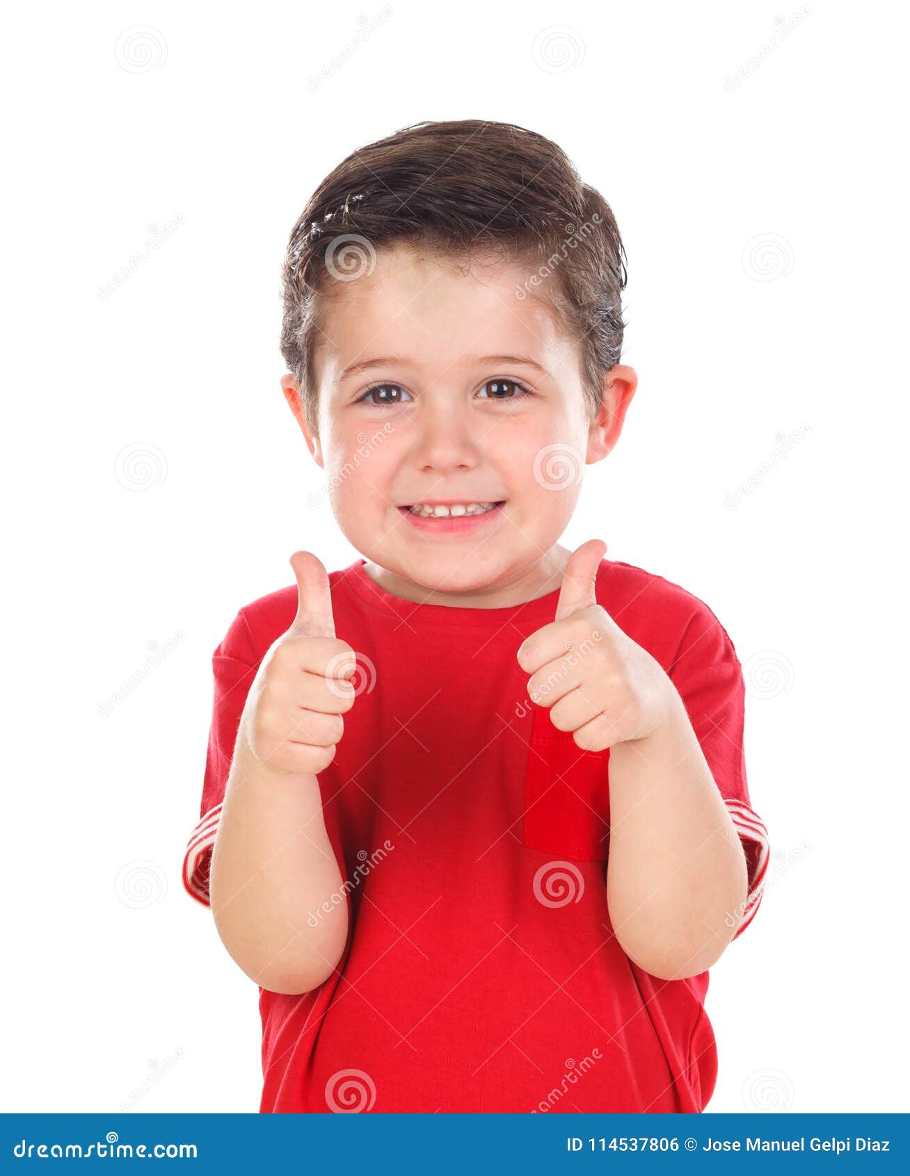 Grappig Klein Kind Die O.k. Zeggen Stock Foto - Image of jongen, gebaar ...