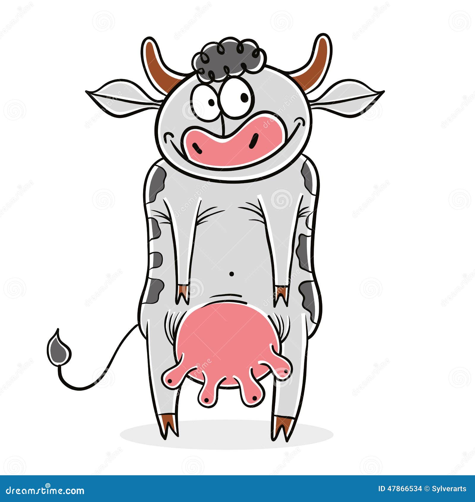 Grappig Koe Vectorbeeldverhaal Vector Illustratie - Illustration of ...