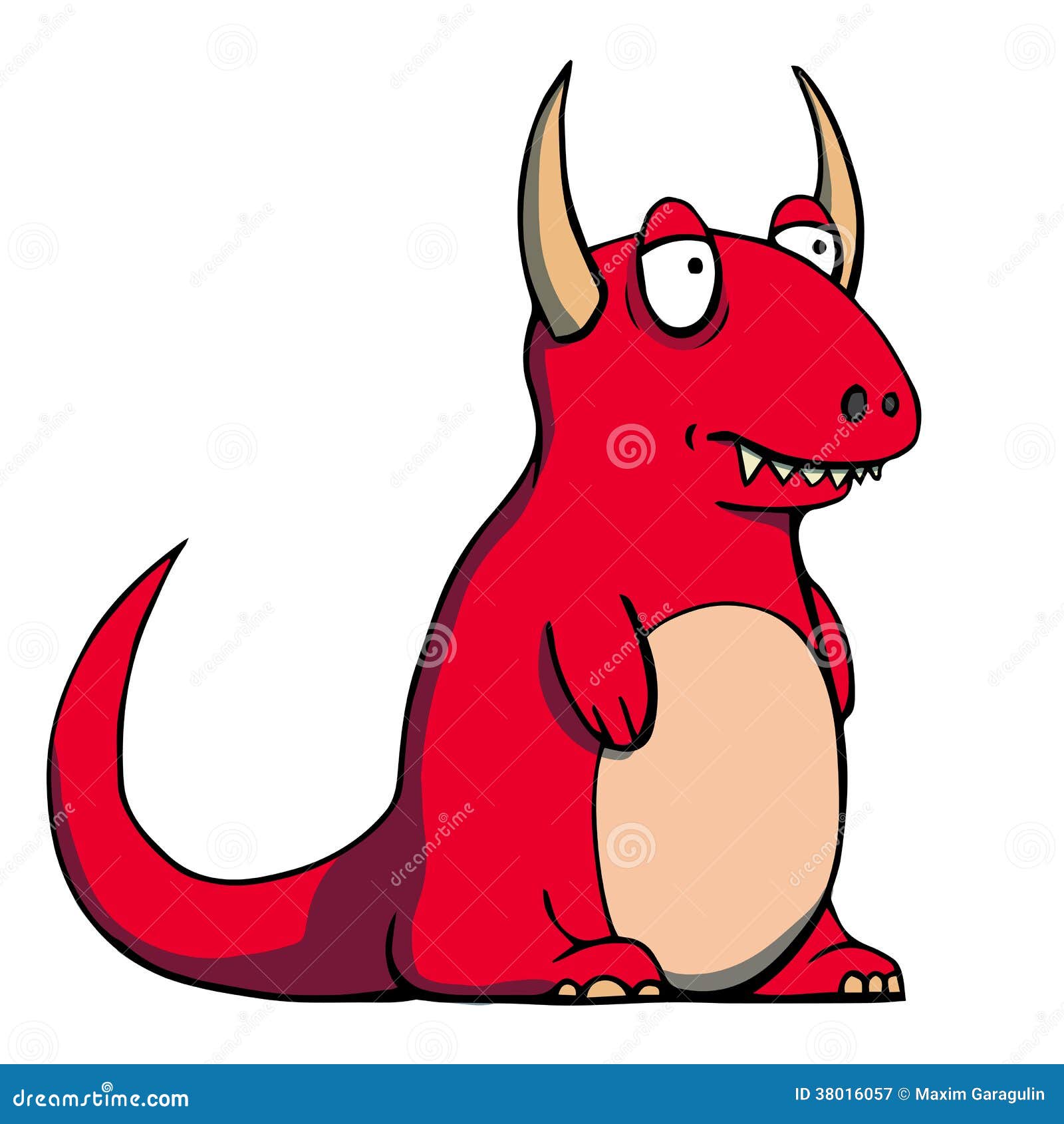 Grappig Rood Monster. Vectorillustratie Vector Illustratie ...