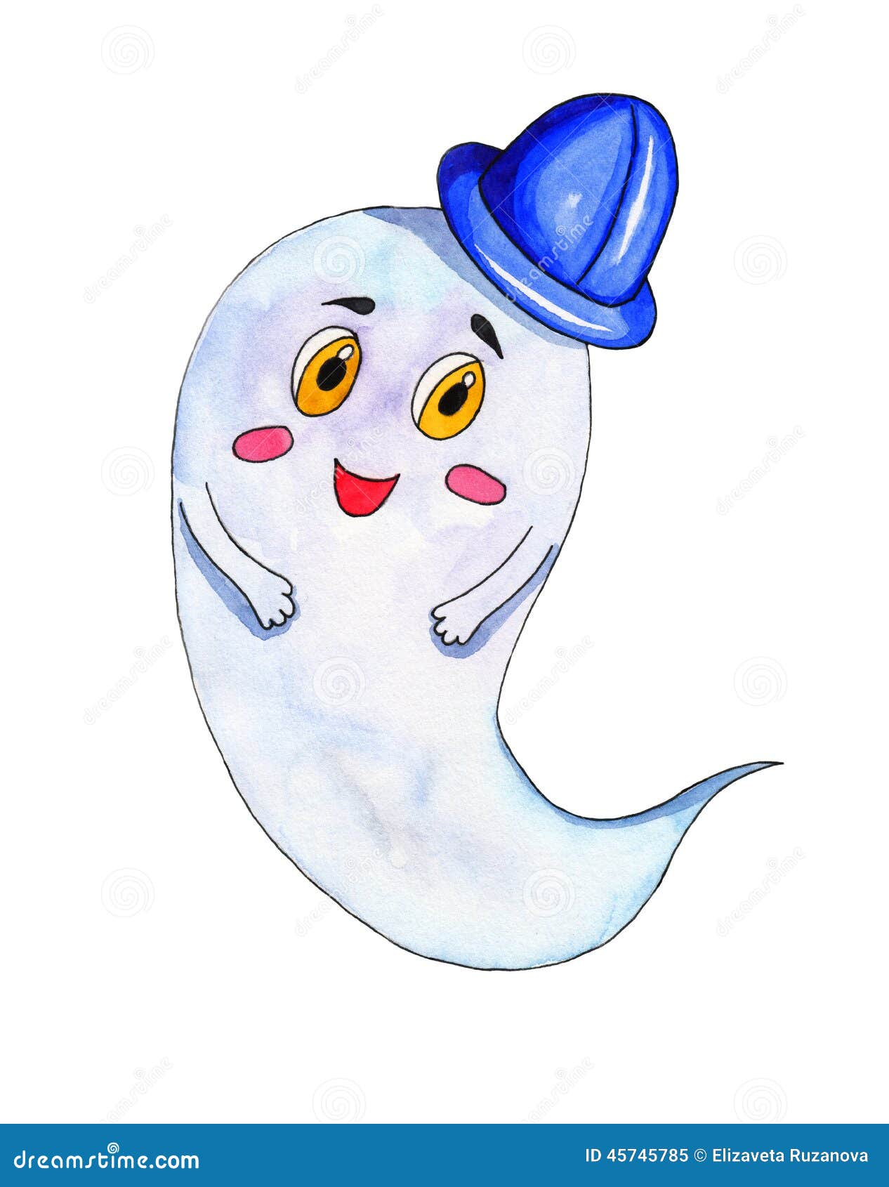 Grappig Spook Op Een Witte Achtergrond Vector Illustratie ...