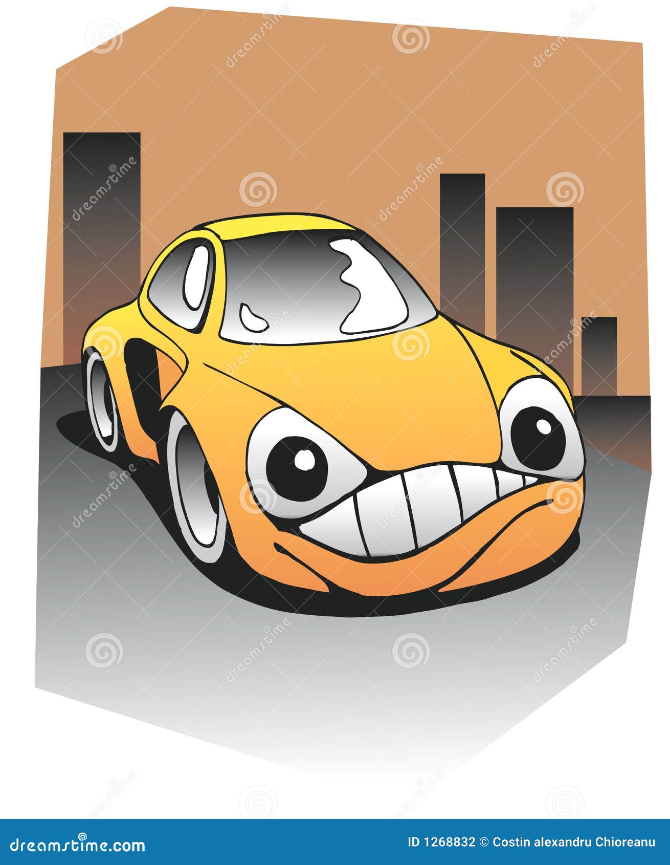 Grappige auto vector illustratie. Illustration of vector - 1268832