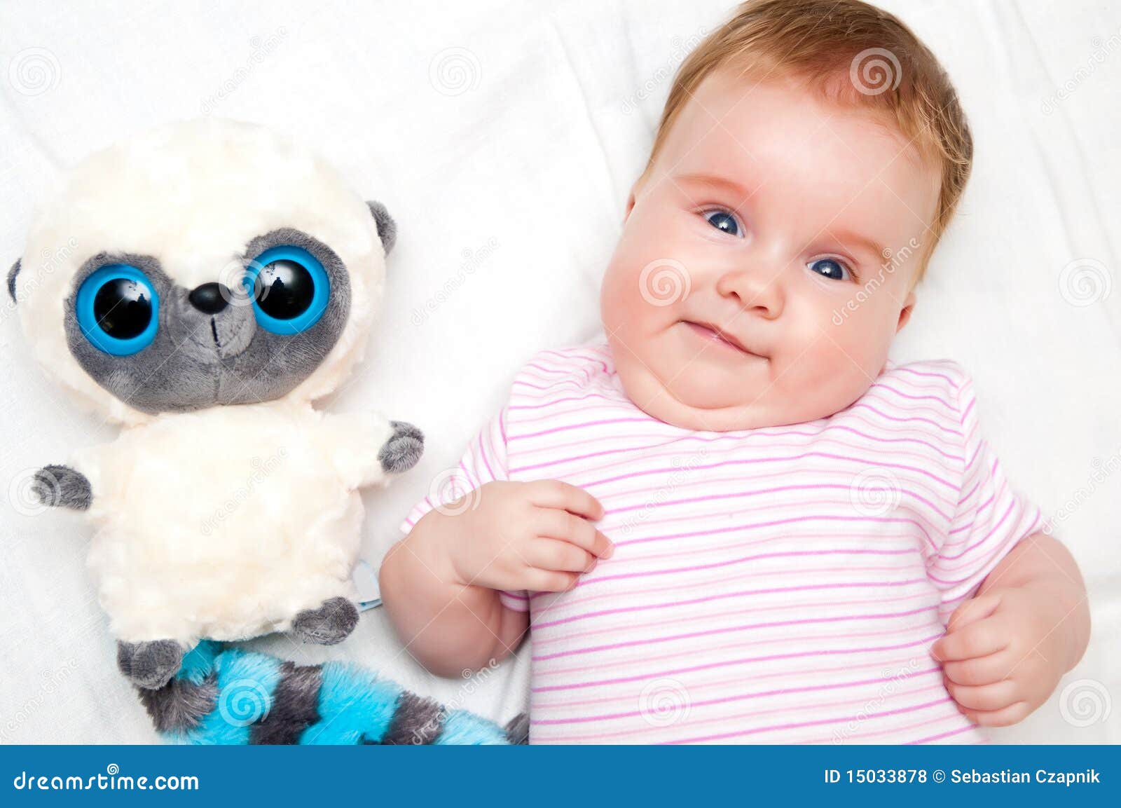 Grappige Baby Met Stuk Speelgoed Royalty-vrije Stock Foto's ...