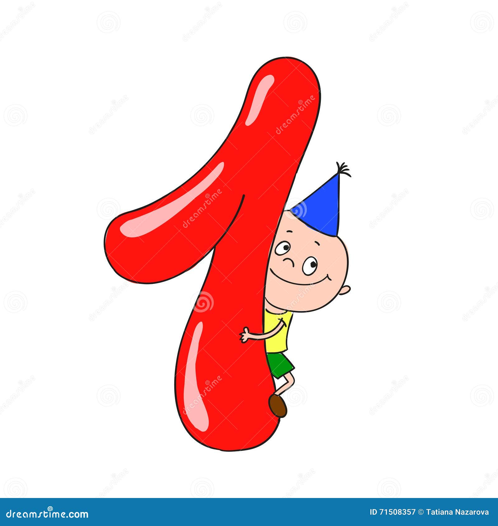 Grappige Cijfers De Kinderen Van Beeldverhaalkarakters 1 Stock ...