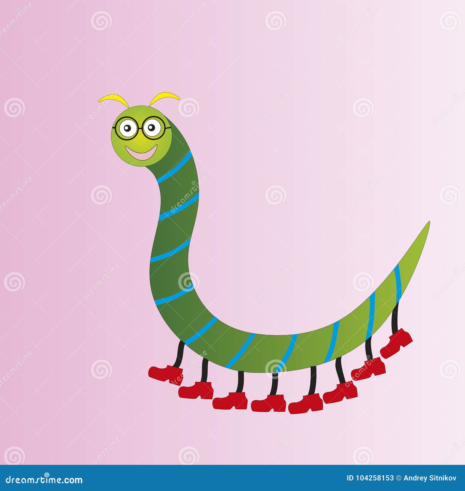 Grappige Duizendpoot in Glazen Vector Illustratie - Illustration of ...