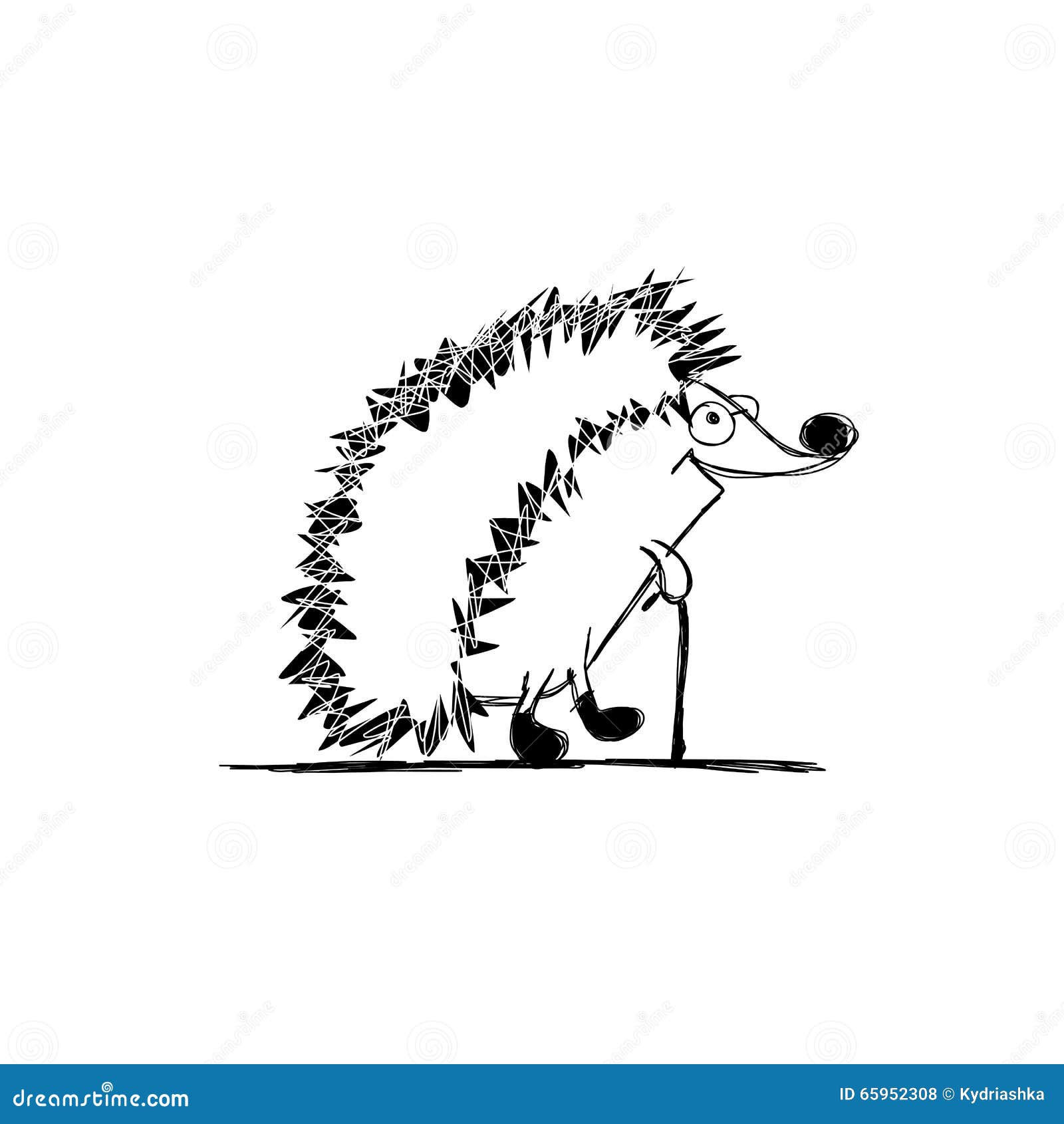 Grappige Egel, Schets Voor Uw Ontwerp Vector Illustratie - Illustration ...