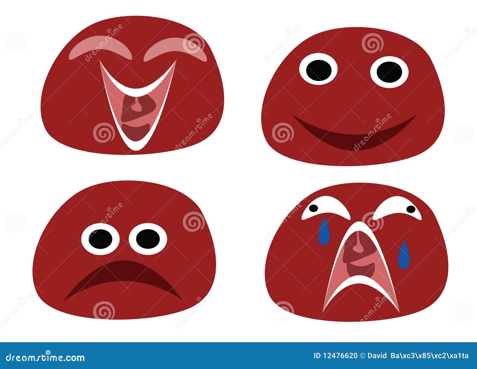 Grappige emoticons vector illustratie. Illustration of huilen - 12476620