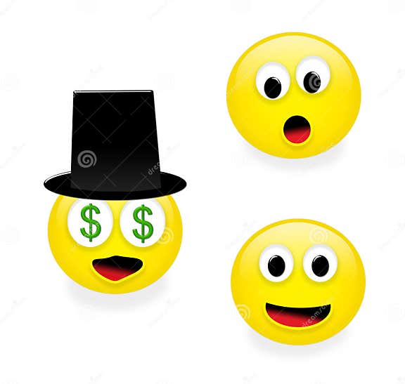Grappige emoticons, deel 1 stock illustratie. Illustration of kletsen ...