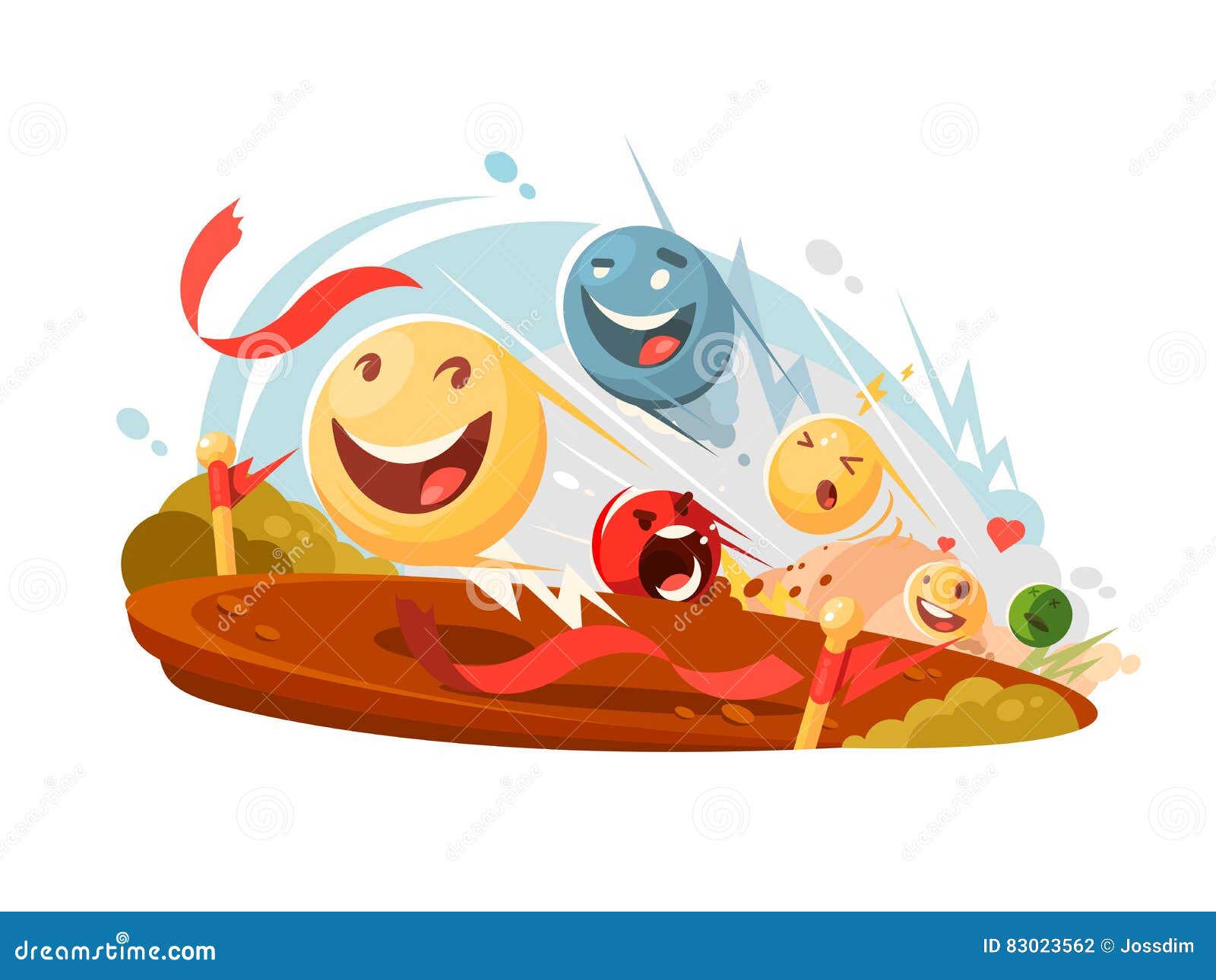 Grappige Emotionele Smileys in Ras Vector Illustratie - Illustration of ...