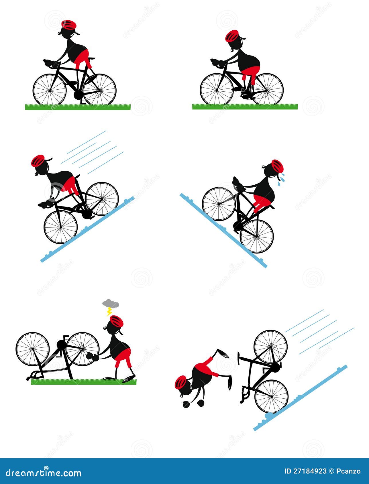 Grappige Fietser vector illustratie. Illustration of eenvoudig - 27184923