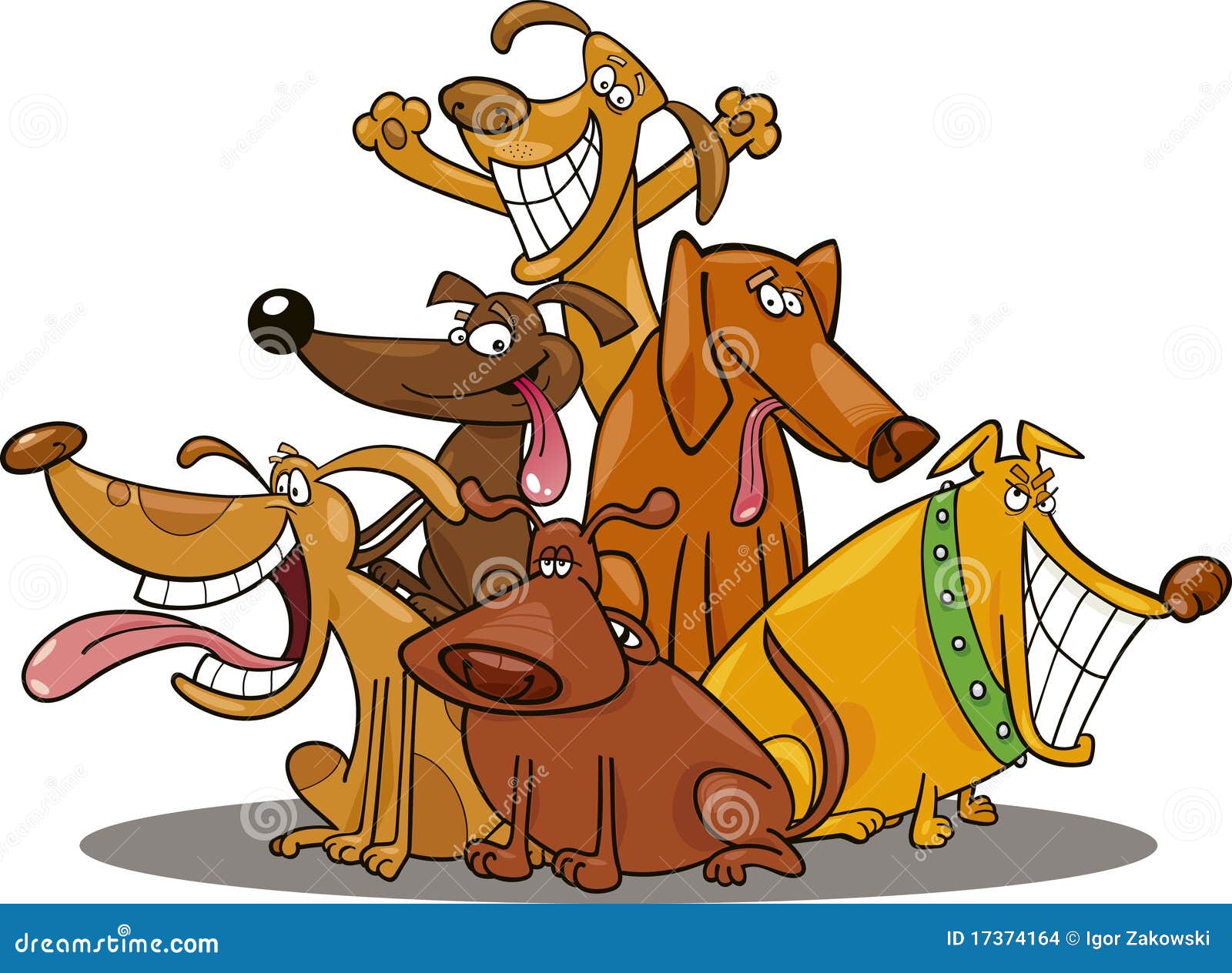 Grappige honden vector illustratie. Illustration of groep - 17374164
