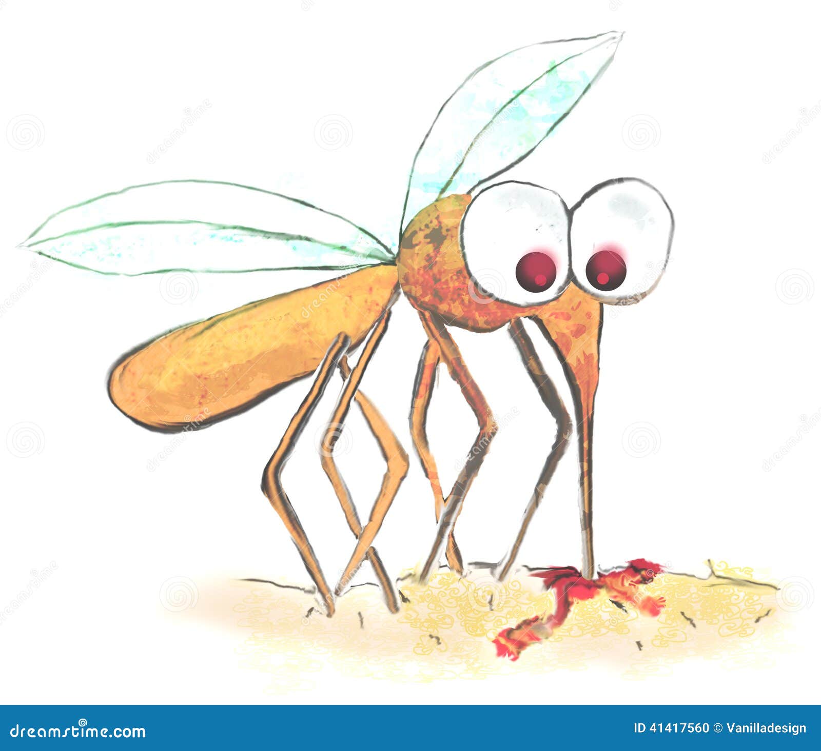 Grappige Illustratie Van Een Mug Stock Illustratie - Illustration of ...