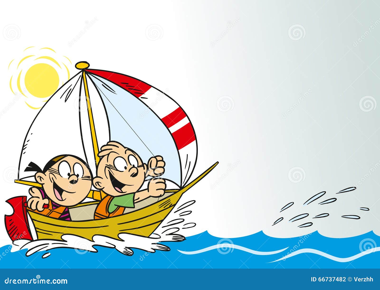 Grappige Jonge Geitjes in Een Boot Vector Illustratie - Illustration of ...