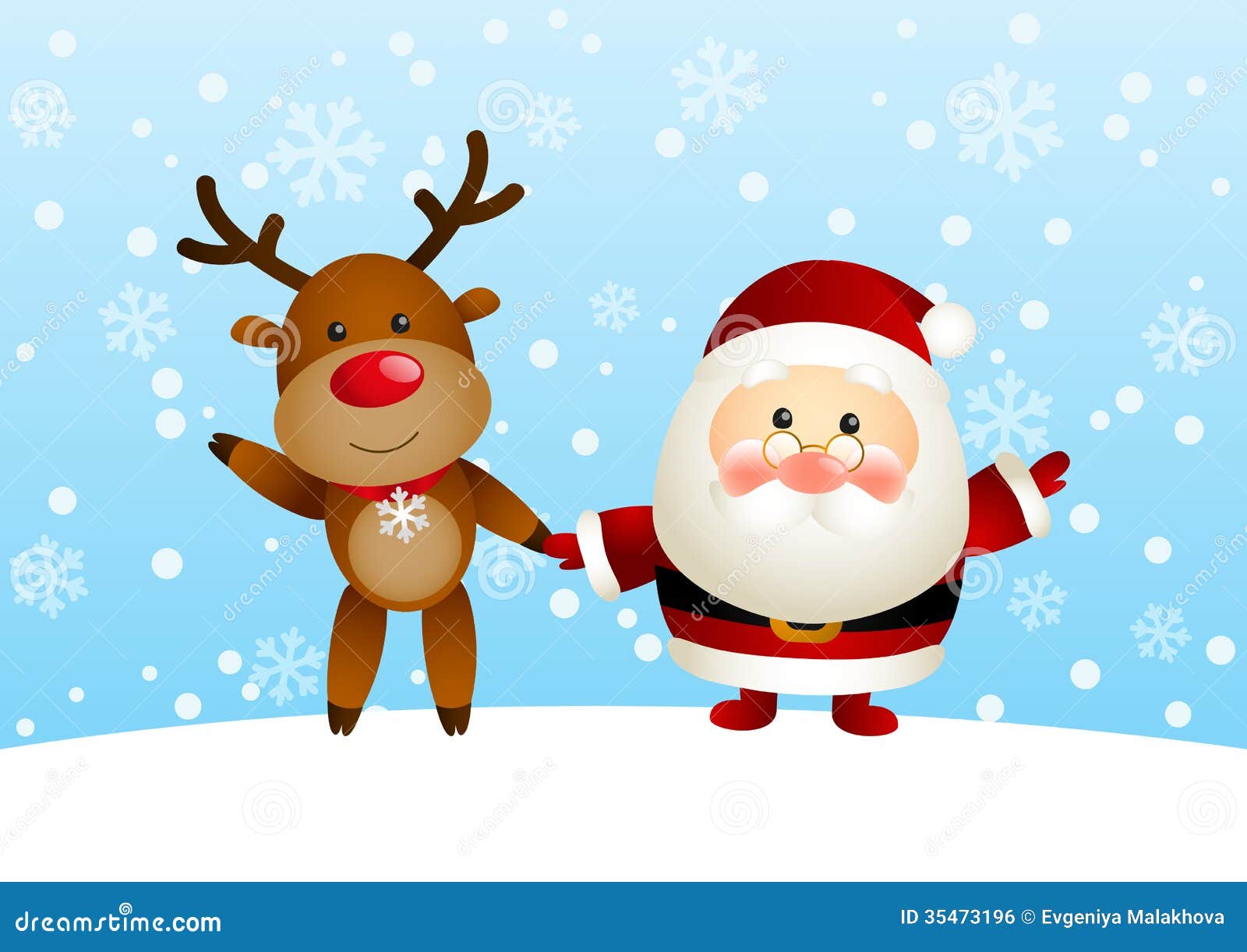 Grappige Kerstman En Herten Vector Illustratie - Illustration of claus ...