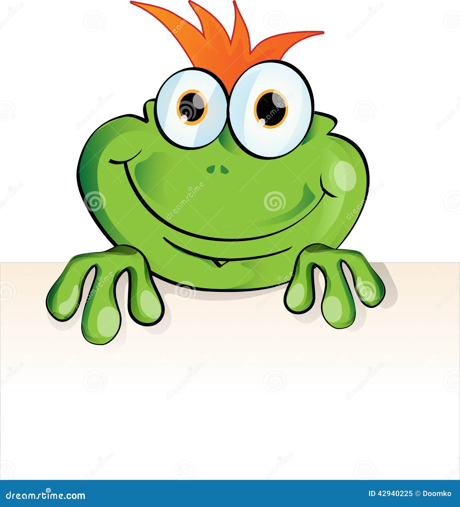 Grappige Kikker Met Uithangbord Vector Illustratie - Illustration of ...