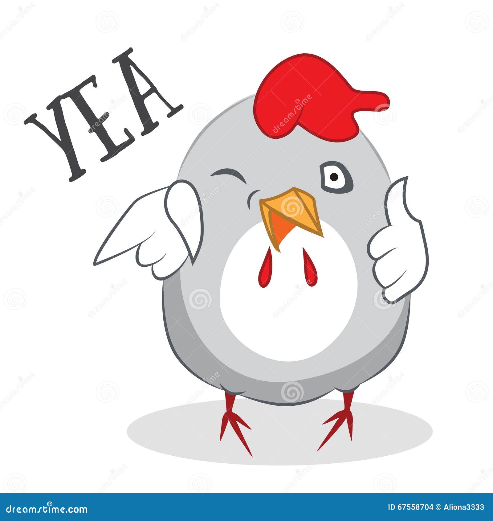 Grappige Kip Die Duim Tonen Vector Illustratie - Illustration of ...