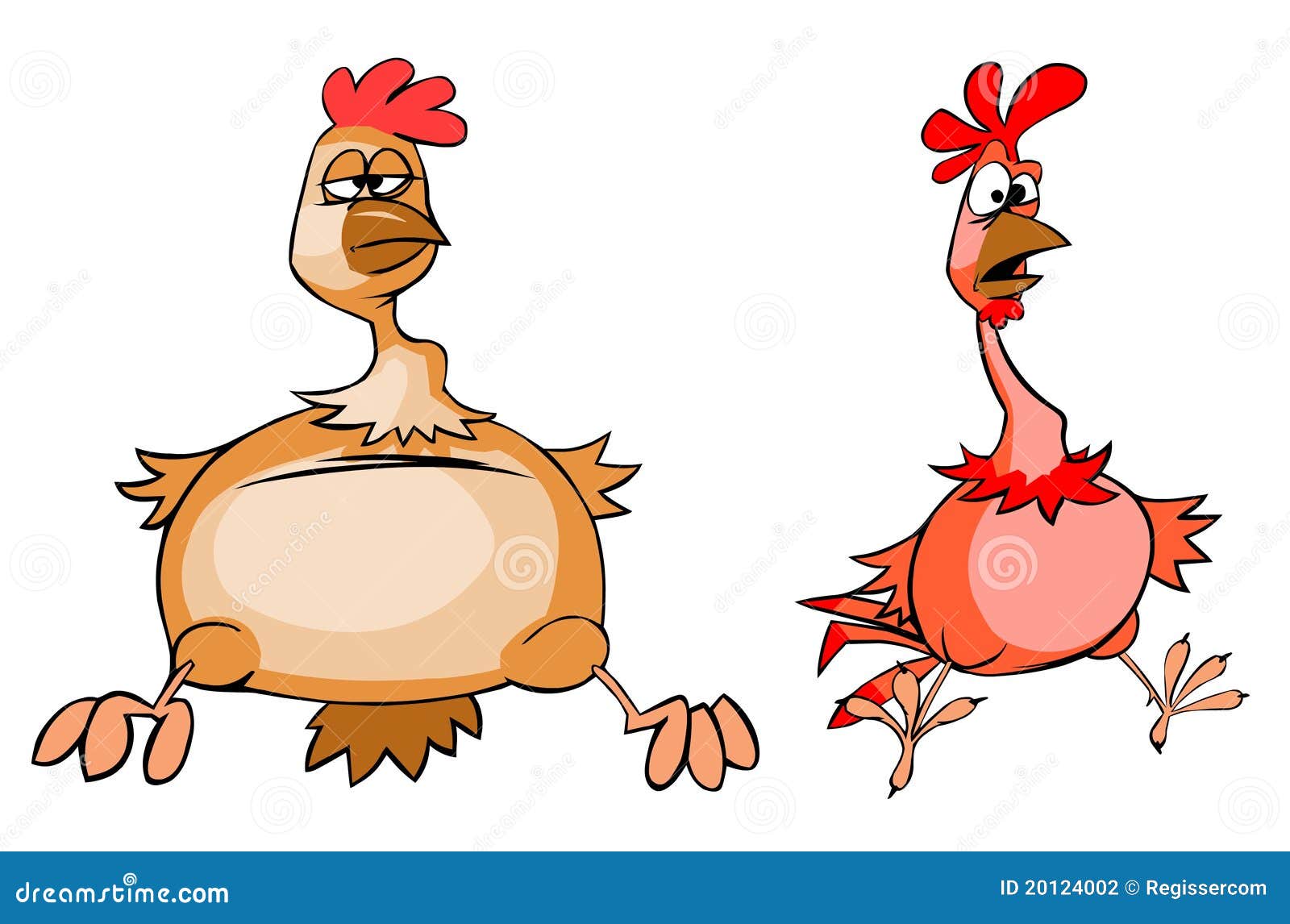 Grappige kip en haan stock illustratie. Illustration of pret - 20124002