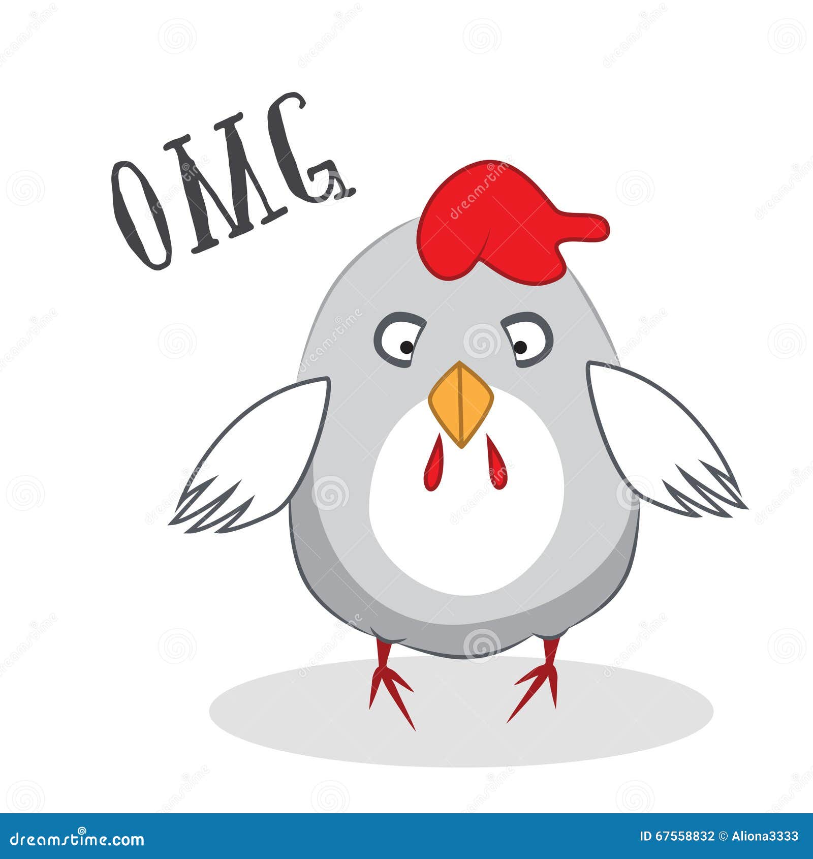 Grappige kip omg vector illustratie. Illustration of grafisch - 67558832