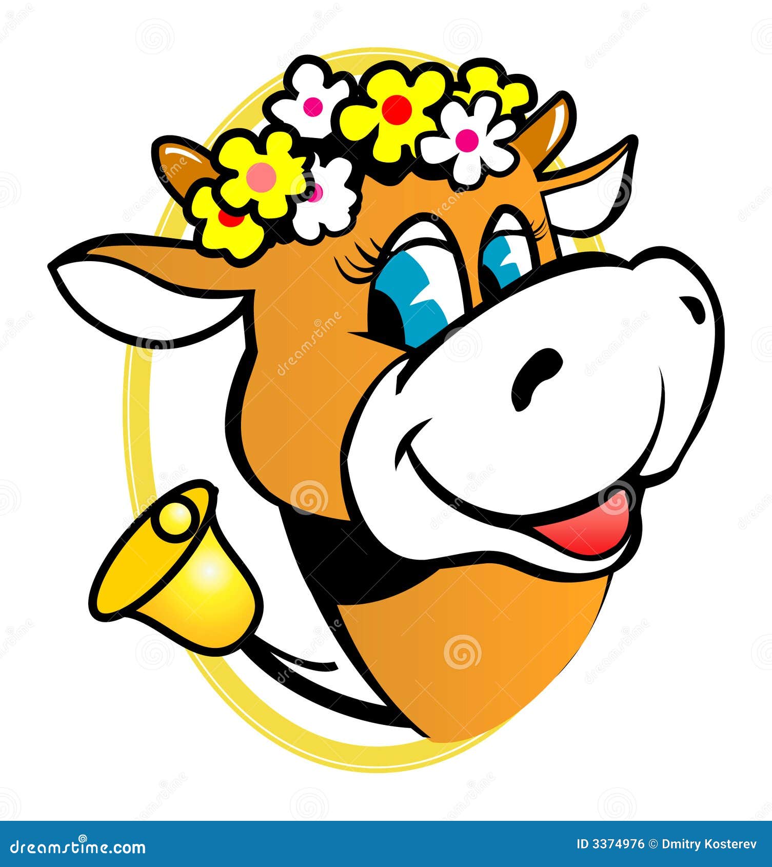 Grappige Koe vector illustratie. Illustration of binnenlands - 3374976