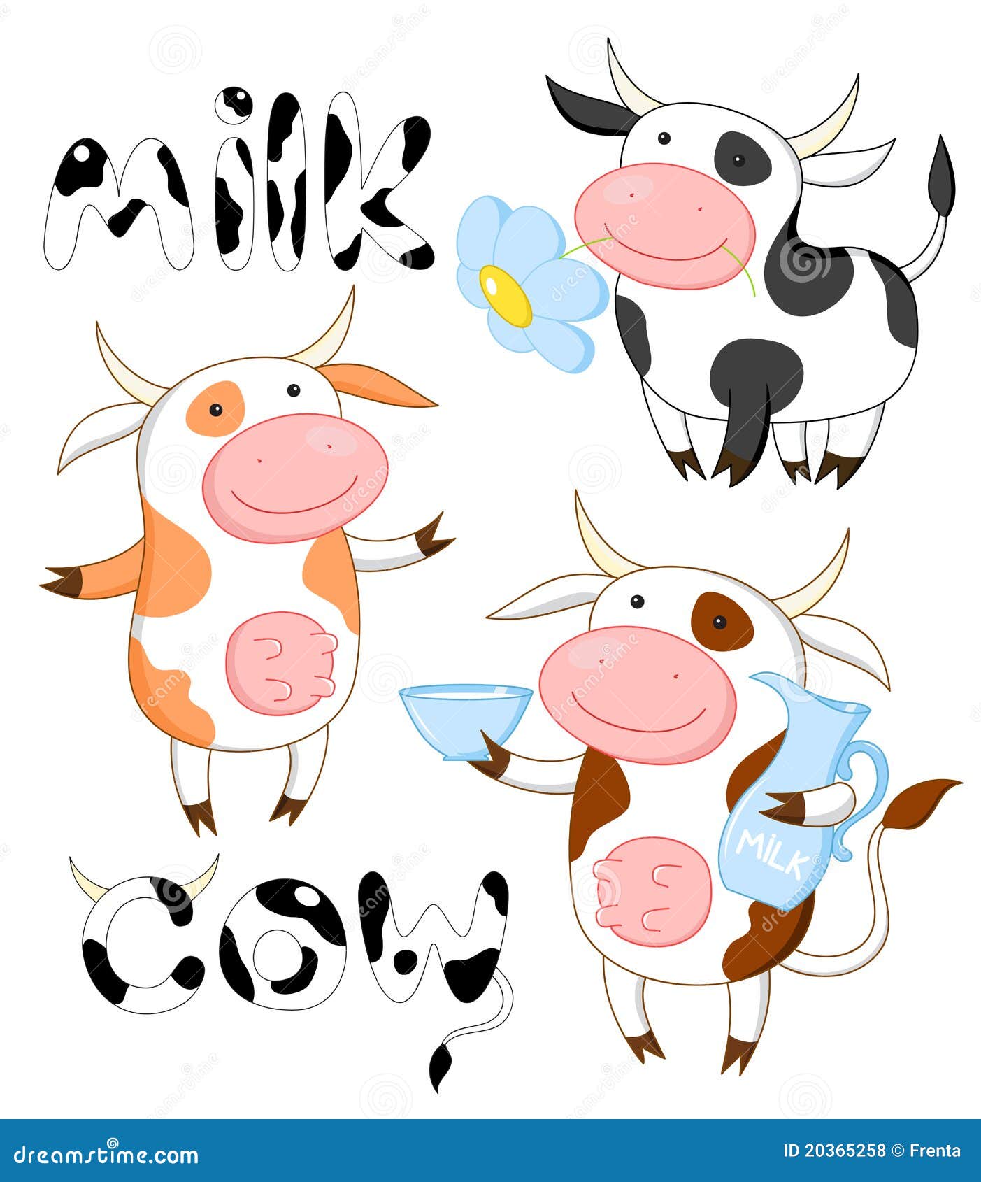 Grappige koeien stock illustratie. Illustration of geïsoleerd - 20365258