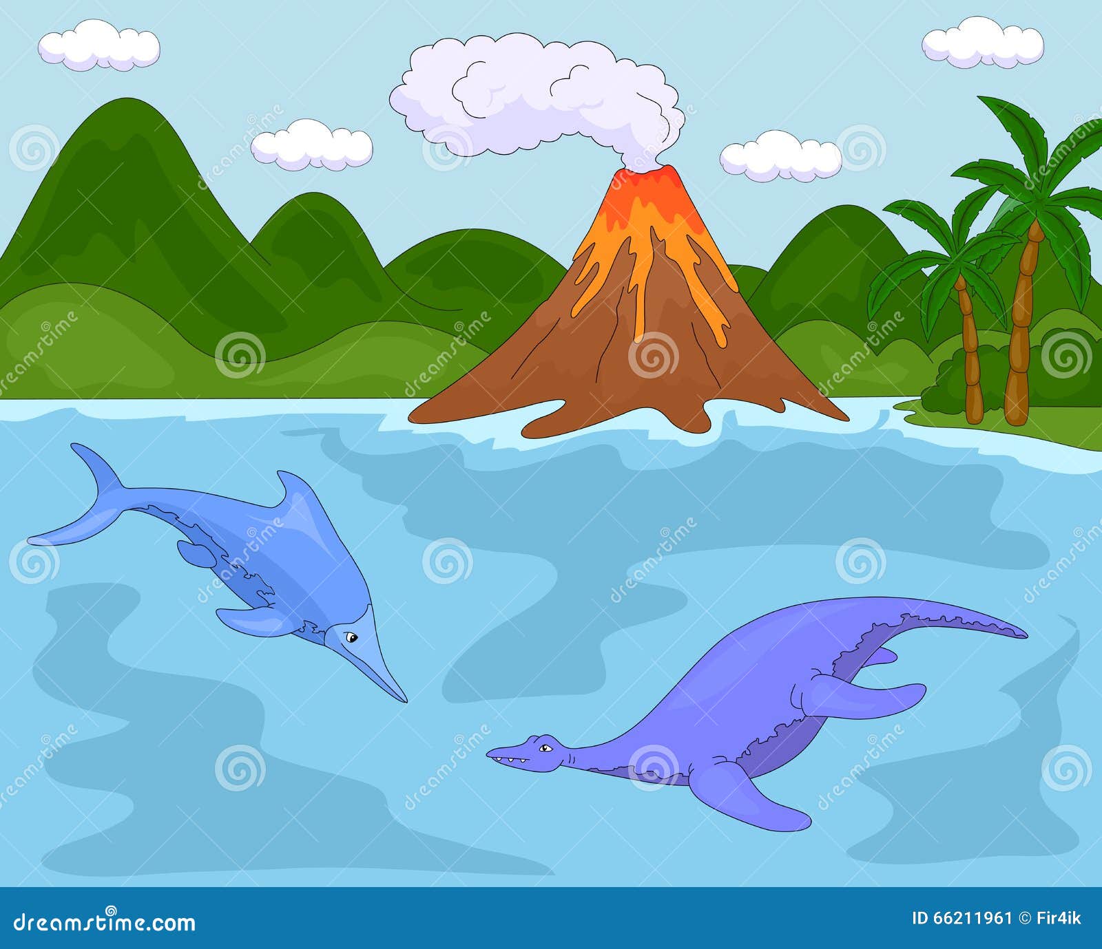 Grappige Leuke Ichthyosaurus En Pliosaurus Vector Illustratie ...