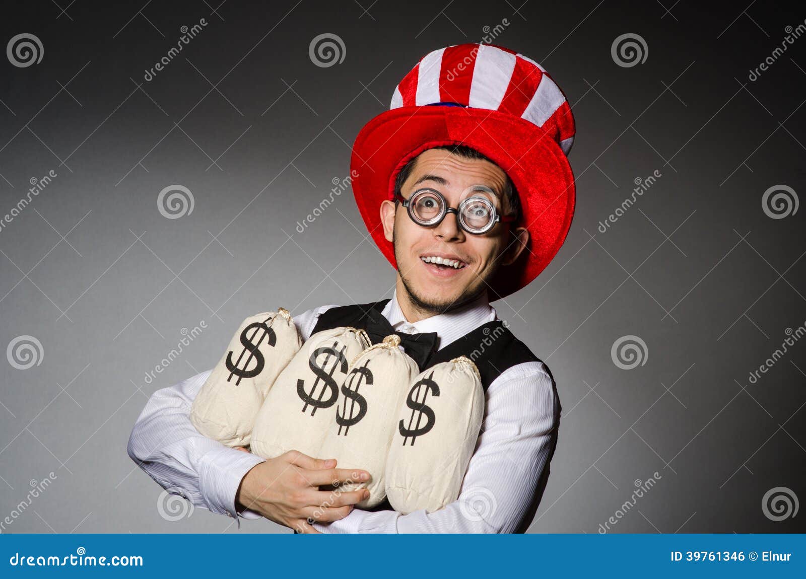 Grappige Mens Met Amerikaanse Hoed Stock Foto - Image of mens, contant ...