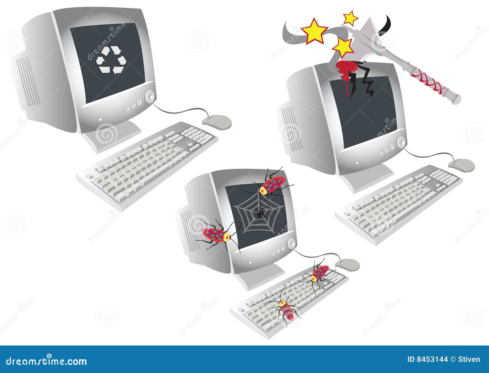 Grappige oude computer vector illustratie. Illustration of illustraties ...