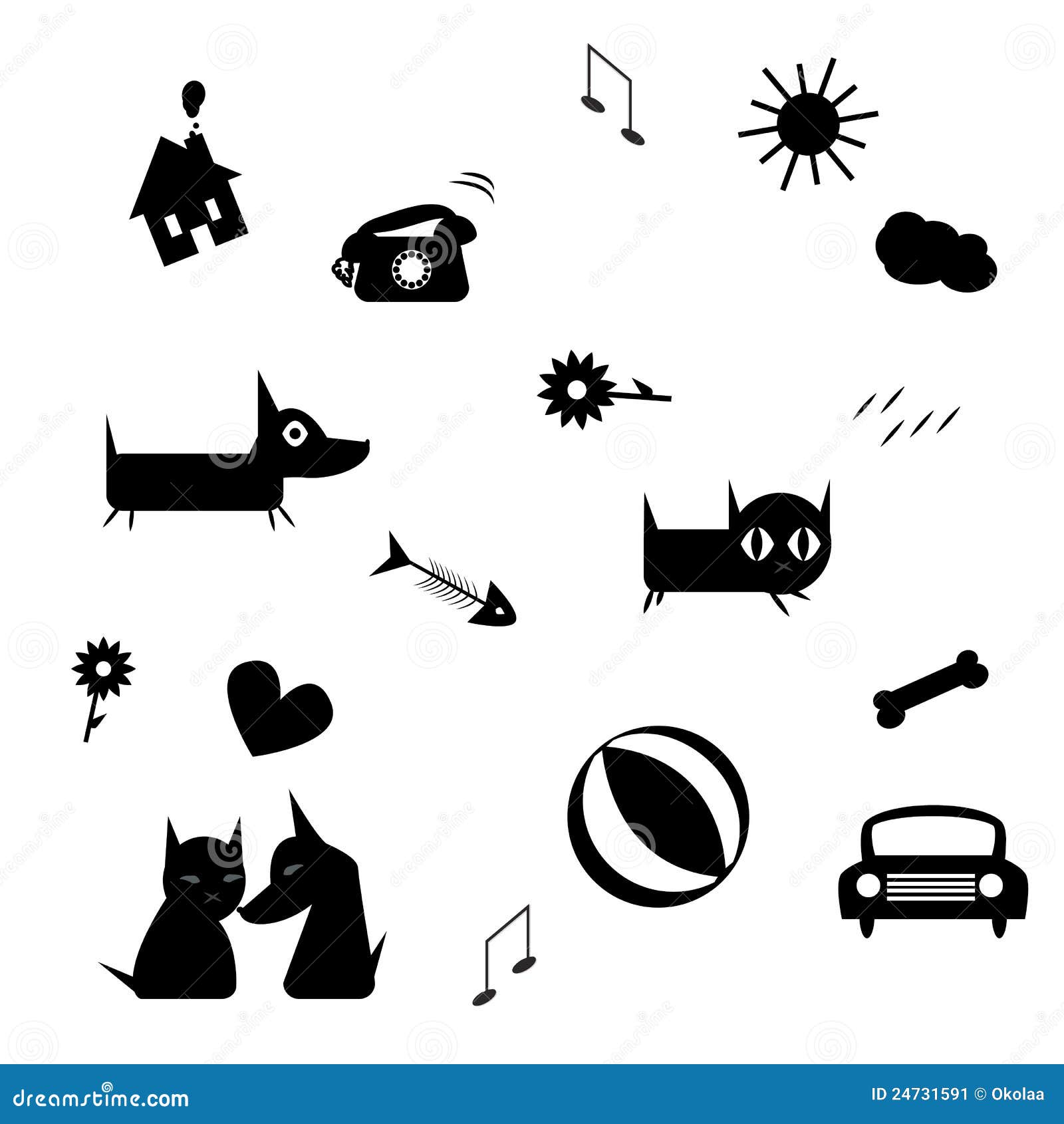 Grappige pictogrammen stock illustratie. Illustration of hart - 24731591