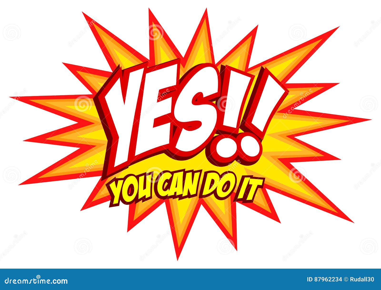 Grappige Plons Met Het Woord Ja Stock Illustratie - Illustration of ...