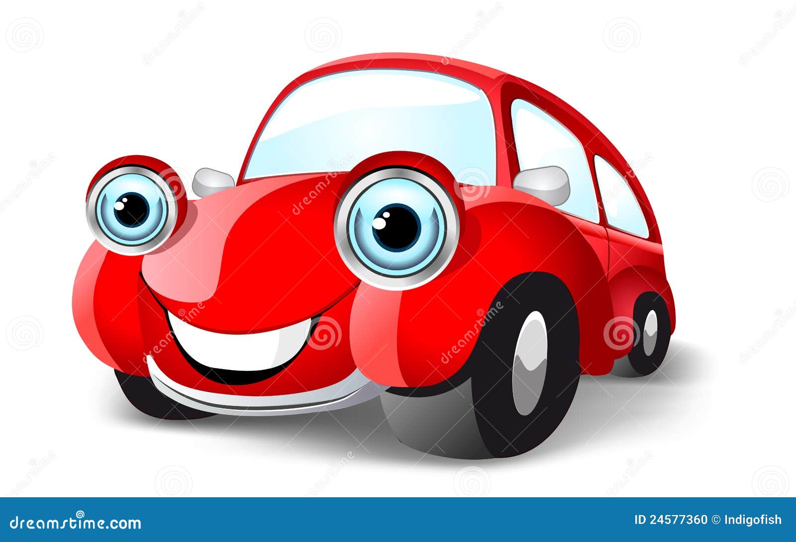 Grappige rode auto vector illustratie. Illustration of speelgoed - 24577360