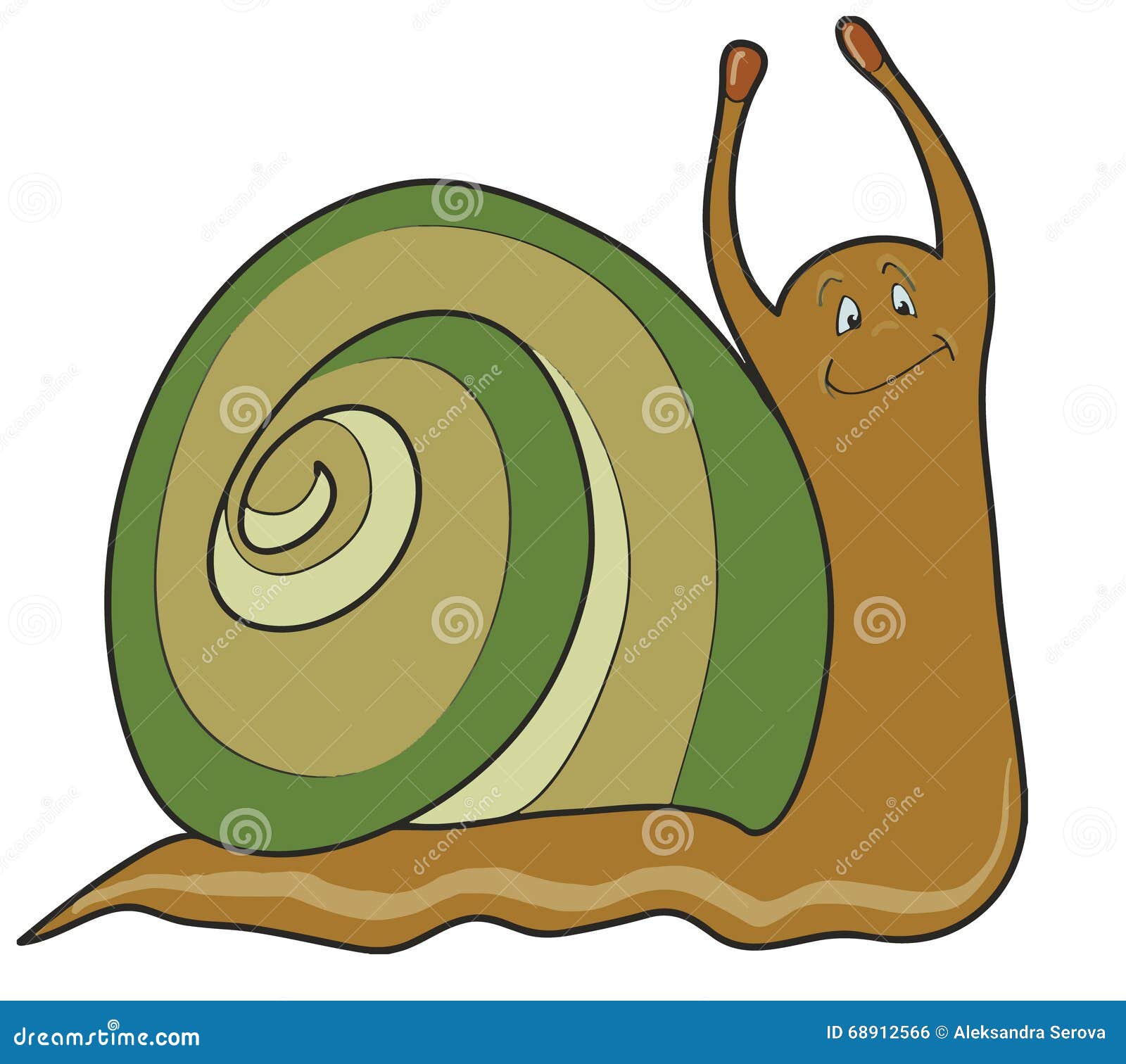 Grappige slak, vector vector illustratie. Illustration of spiraal ...