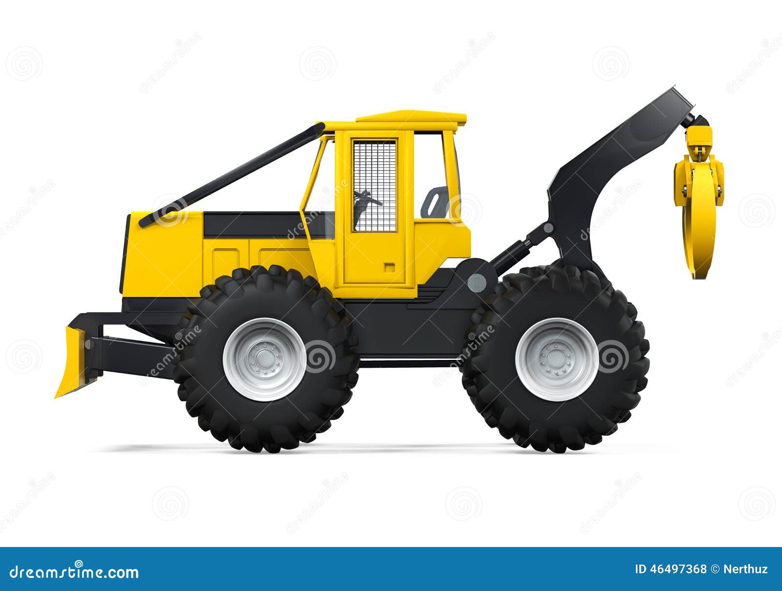 Grapple Skidder Vehicle Cartoon Vector | CartoonDealer.com #119611745