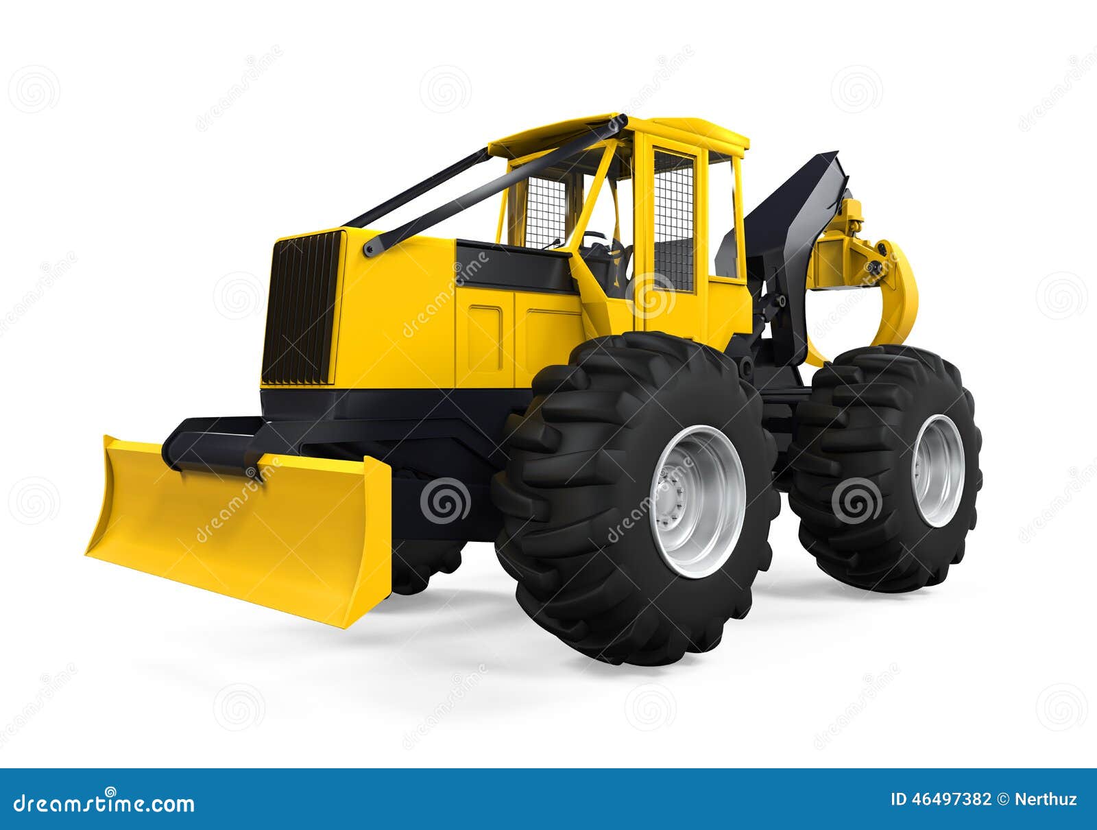 Grapple Skidder Isolated stock illustration. Illustration of forest ...