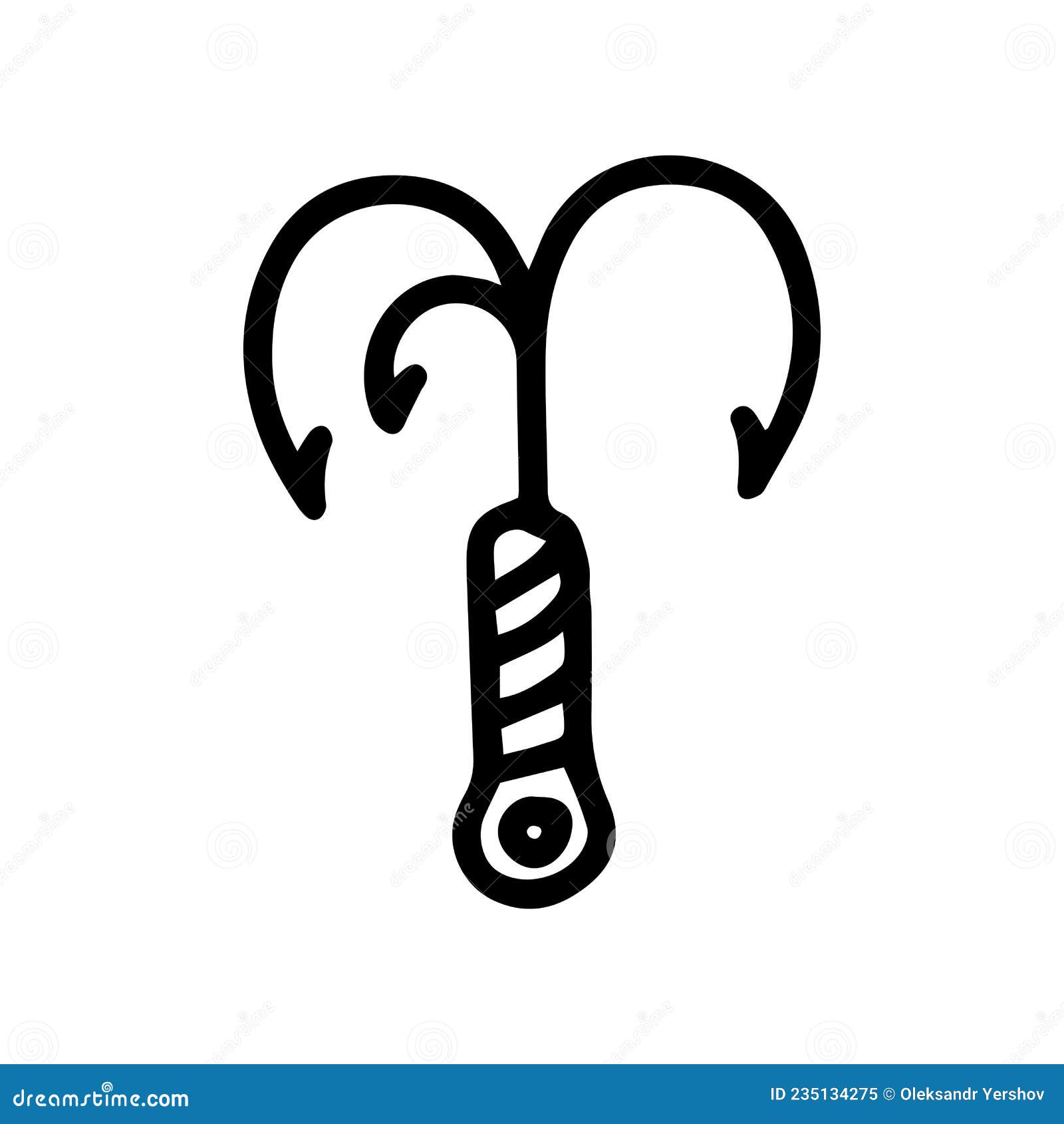 Grappling Hook Line Vector Doodle Simple Icon Stock Vector ...