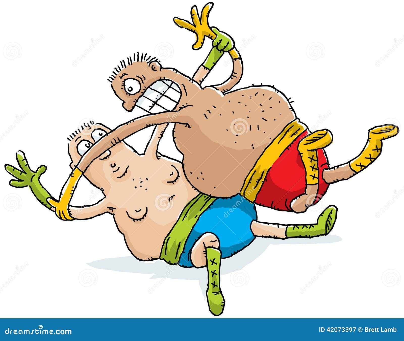 Grappling Pro Wrestlers stock illustration. Illustration of match ...