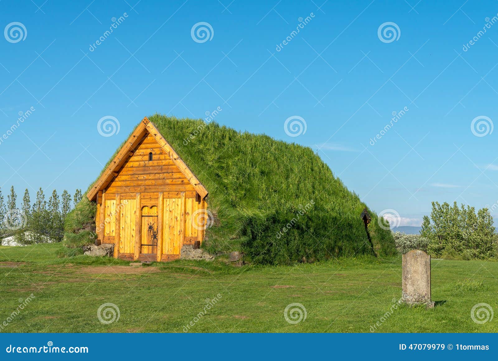 Grashuis in Skalholt, IJsland Stock Afbeelding - Image of hemel, plaats ...