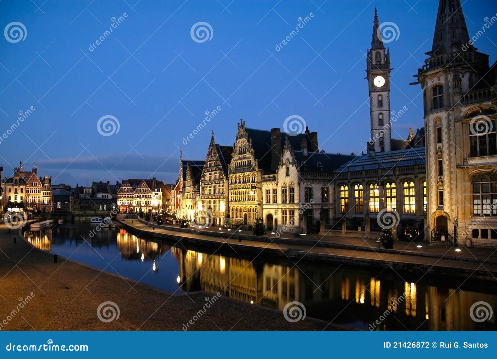Graslei in Ghent, Belgium stock photo. Image of gothic - 21426872