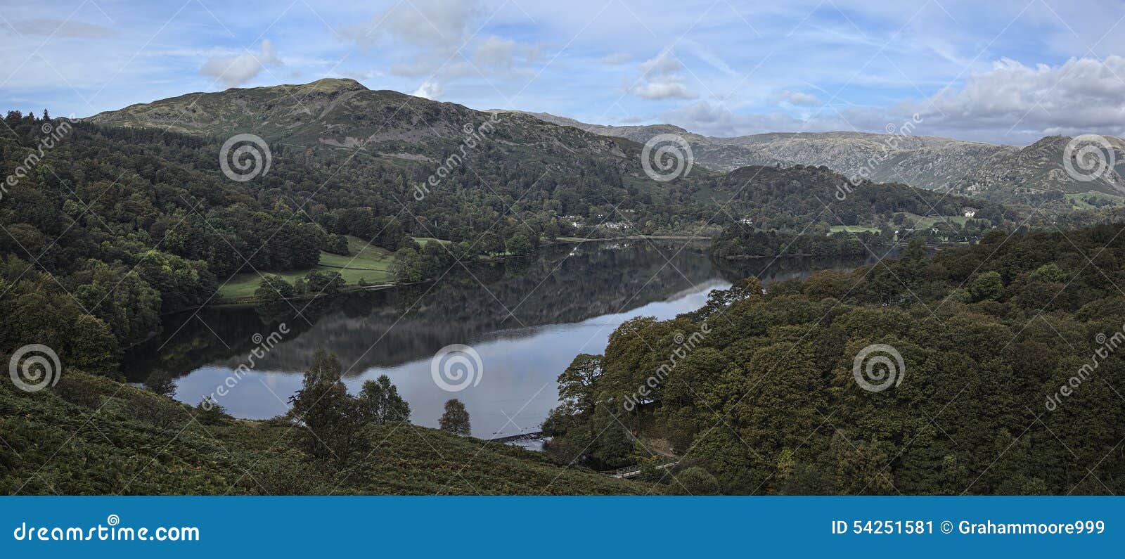 Grasmere panorama stock image. Image of scenery, district - 54251581