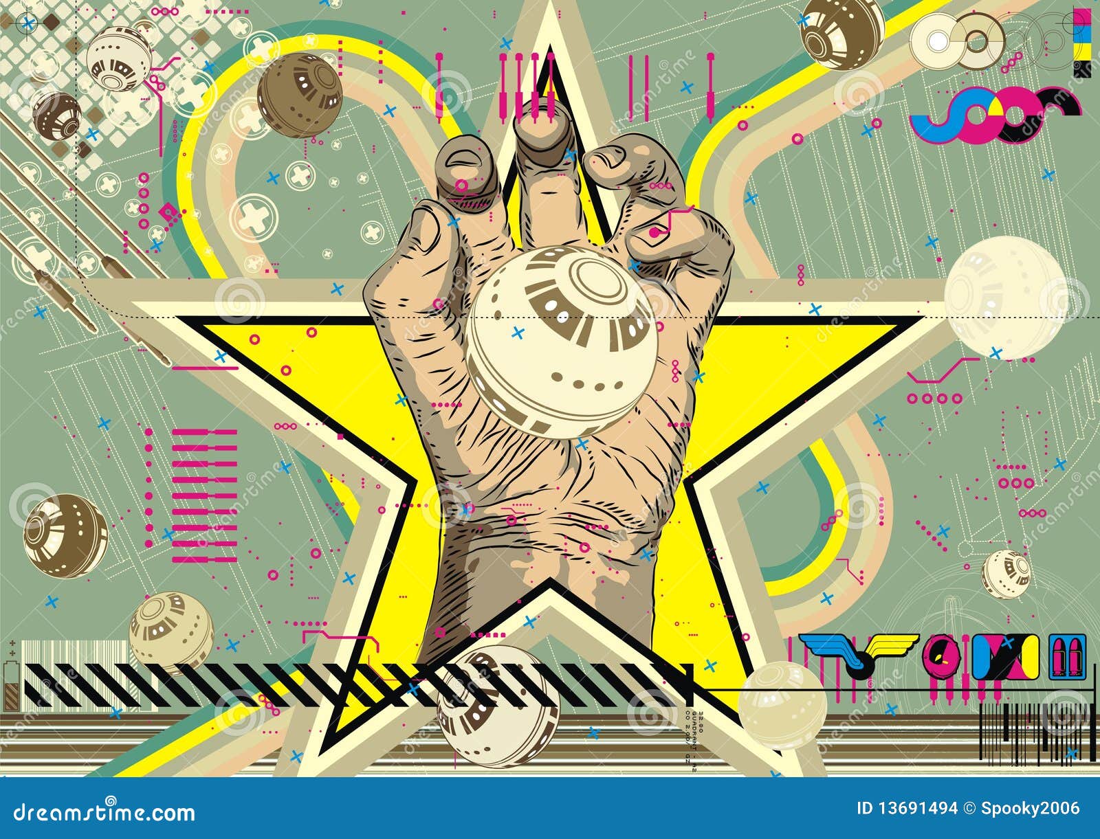 Grasping hand. stock vector. Illustration of concept - 13691494