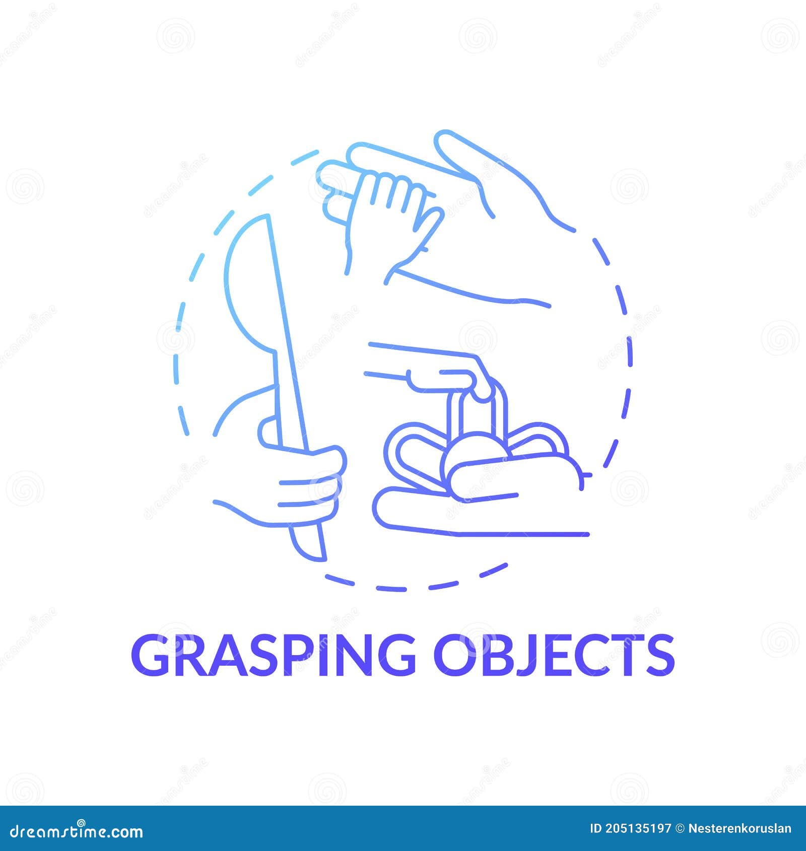 Baby Grasping Objects Isolated Cartoon Vector Illustration ...
