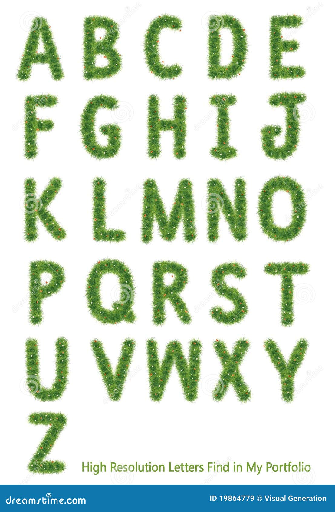 Grass Alphabet a-Z stock illustration. Illustration of design - 19864779