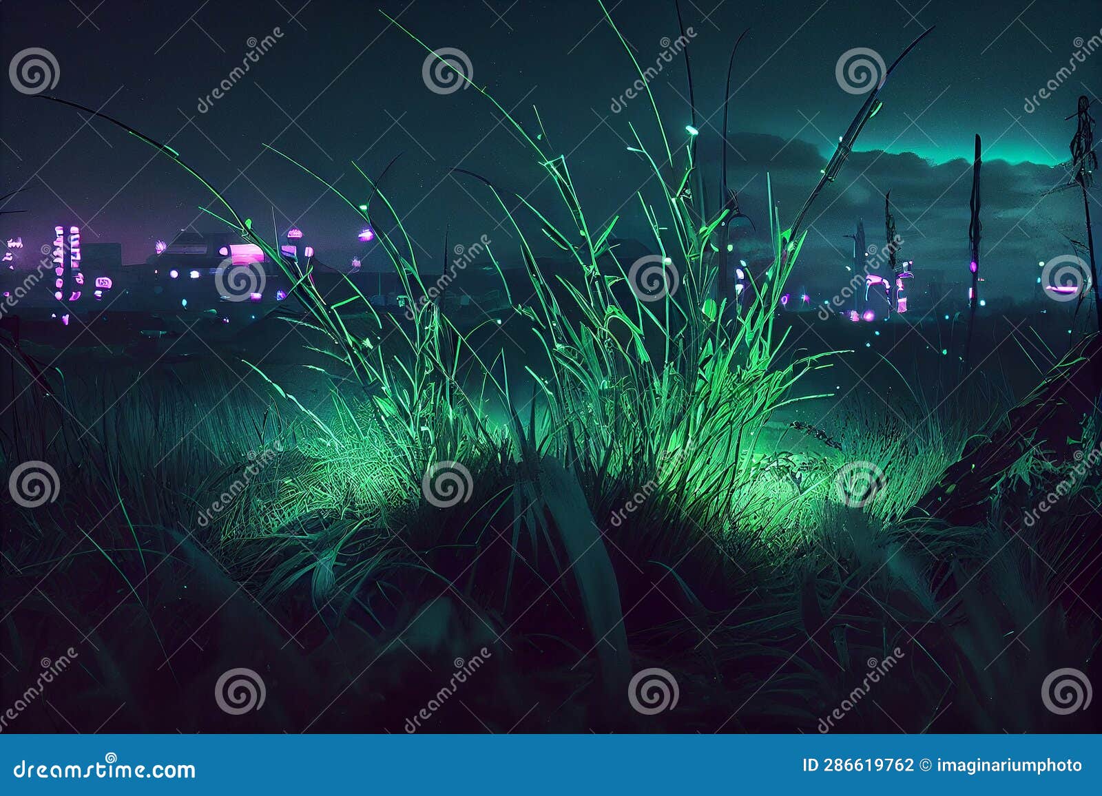 Grass Background with Night Vision Stock Illustration - Illustration of ...